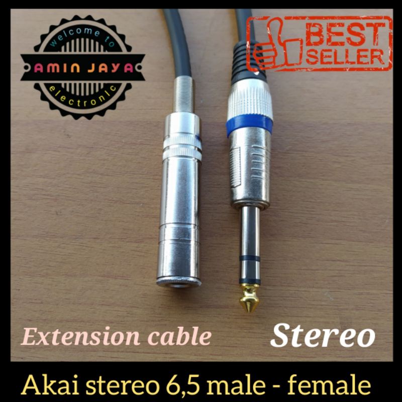 Jual Kabel extension jack akai stereo 6,5 mm jack trs male to female | Shopee Indonesia