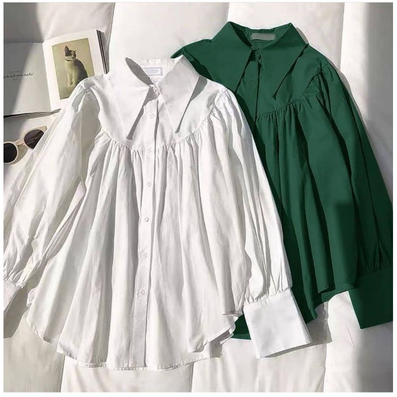 Jual Blouse muslim putih/atasan laser cut putih/atasan warna putih/baju ...