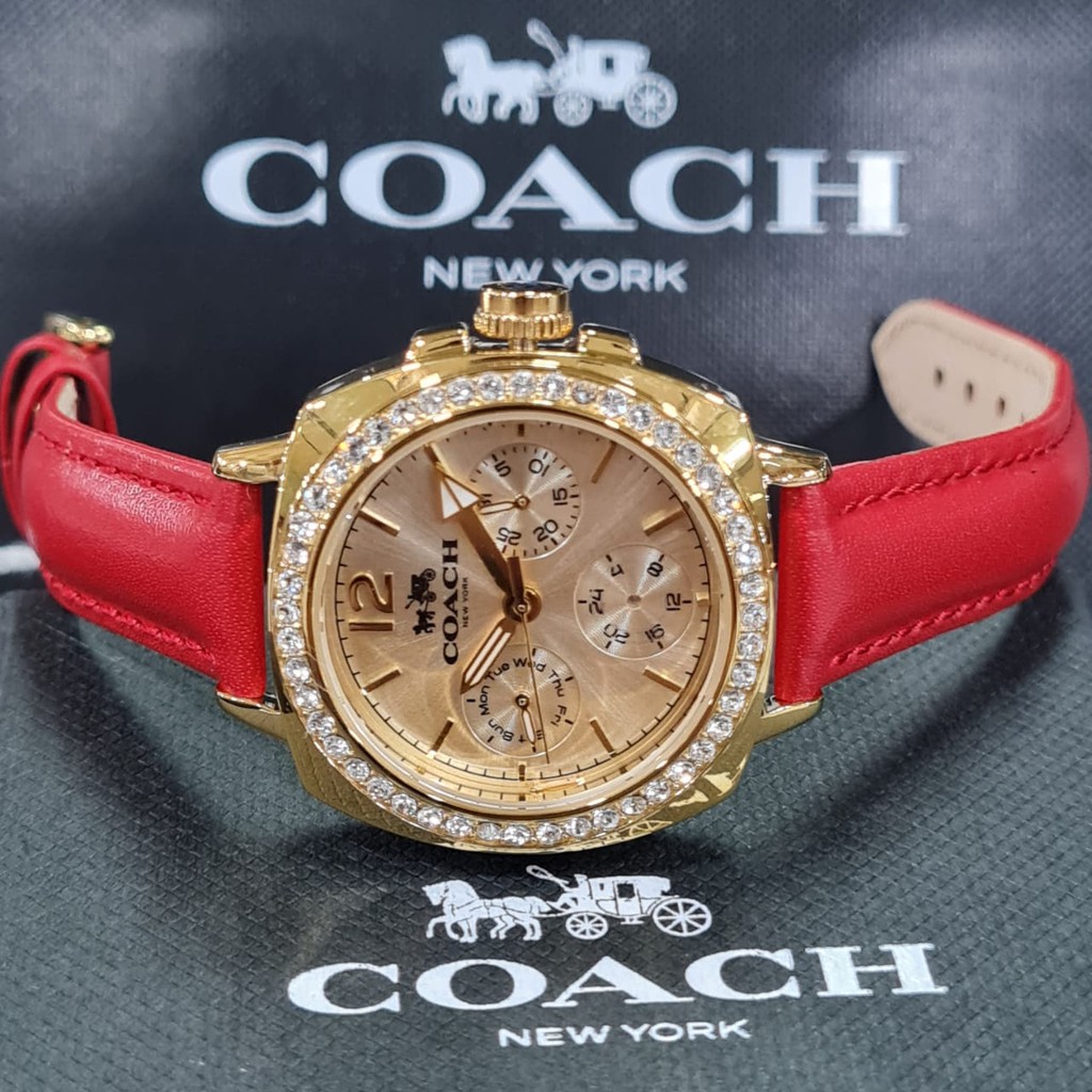 Jual JAM TANGAN WANITA COACH PERMATA LEATHER ORI | Shopee Indonesia