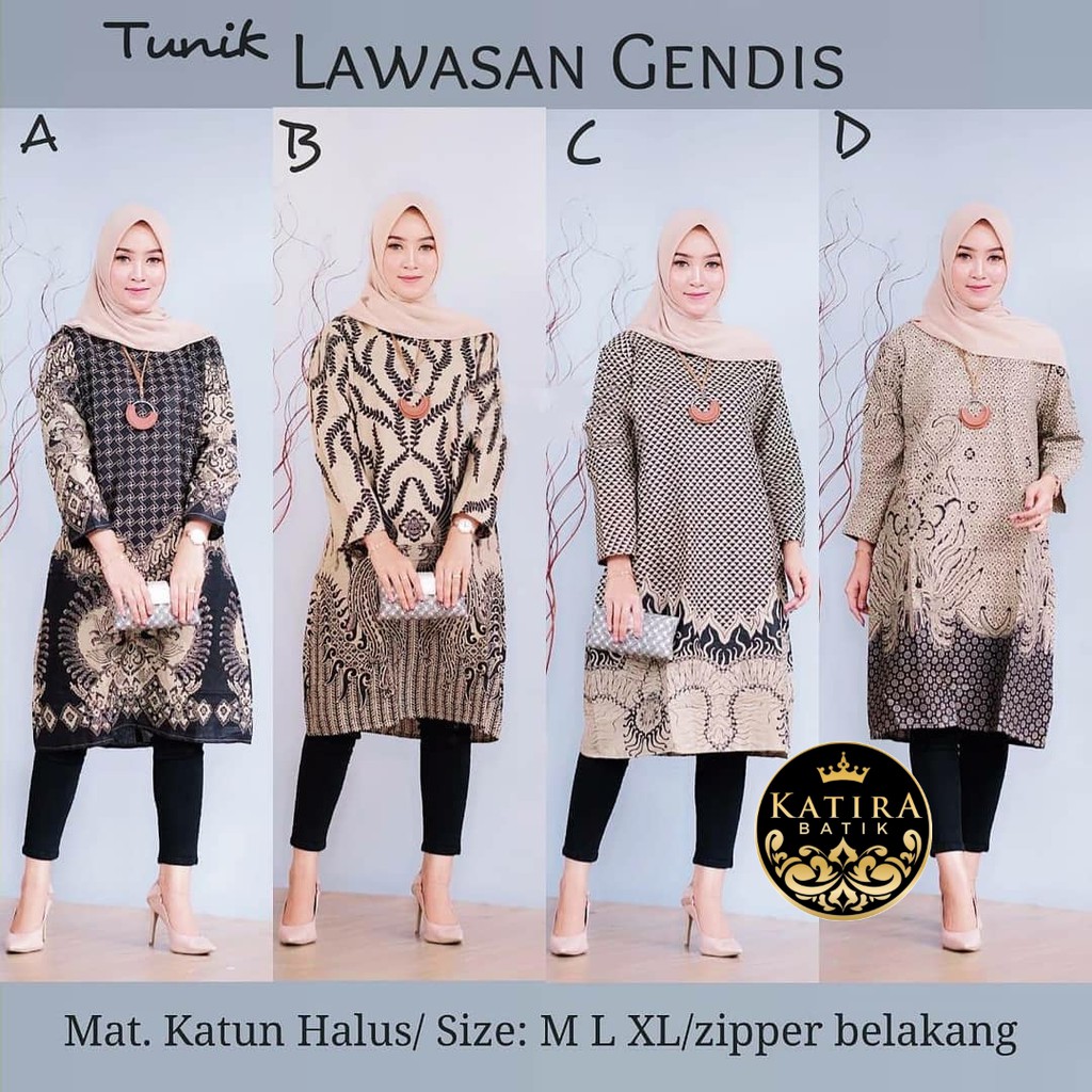 Jual TUNIK LAWASAN GENDIS GENDHIS TUNIC BATIK JUMBO LD 120 SERAGAM ...
