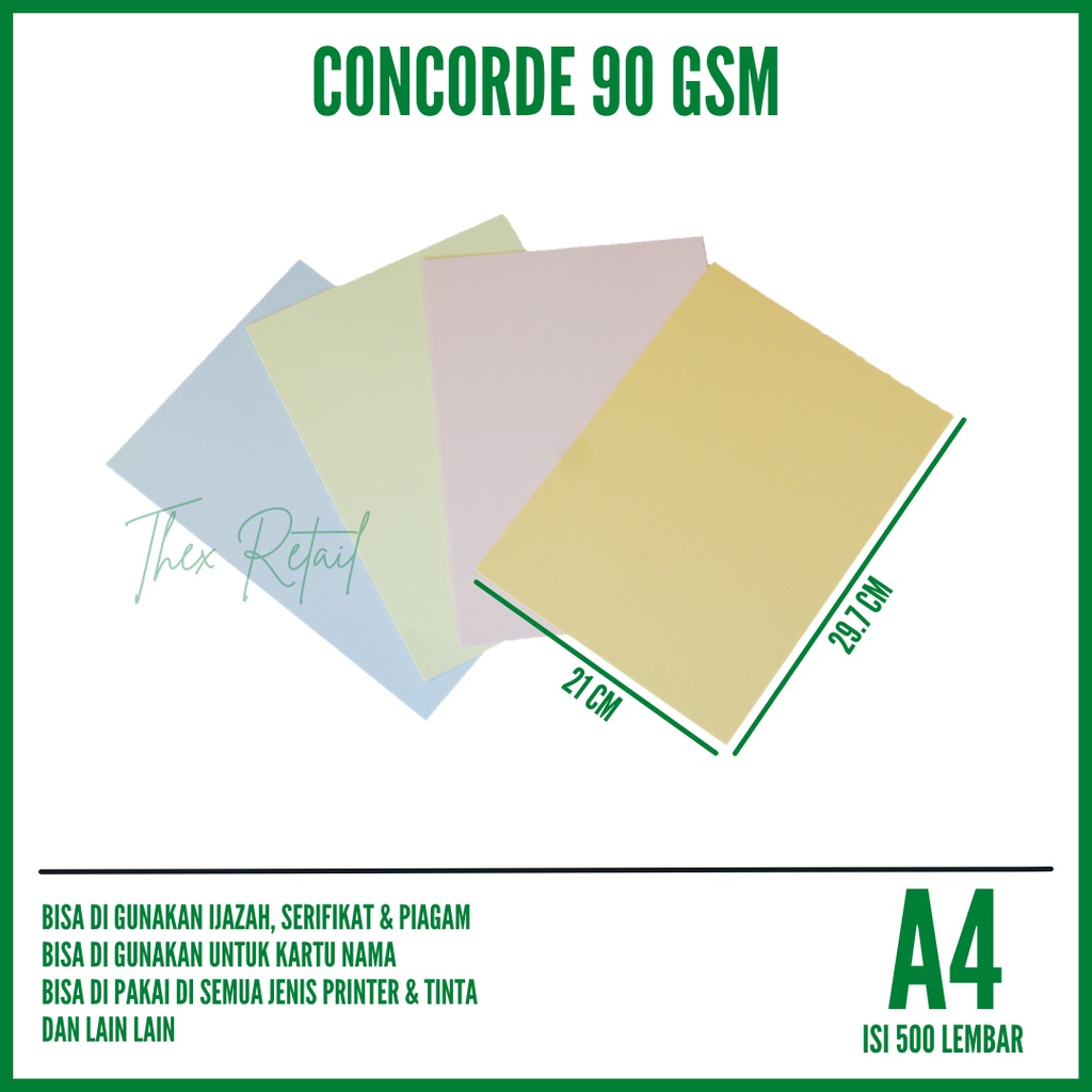 Jual Concorde A4 90 gram isi 500 lembar / Concorde A4 90 gr / Kertas ...