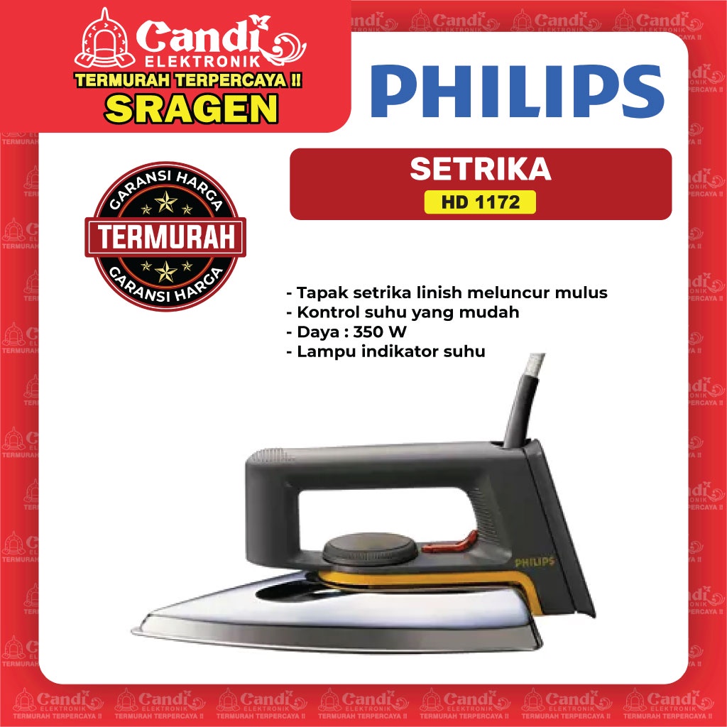 Jual PHILIPS Setrika Listrik Classic - HD 1172 | Shopee Indonesia