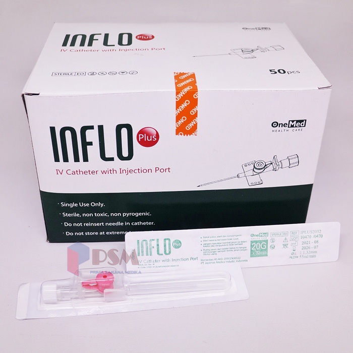 Jual ONEMED Inflo Plus IV Catheter wit Injection Port / IV Catheter ...