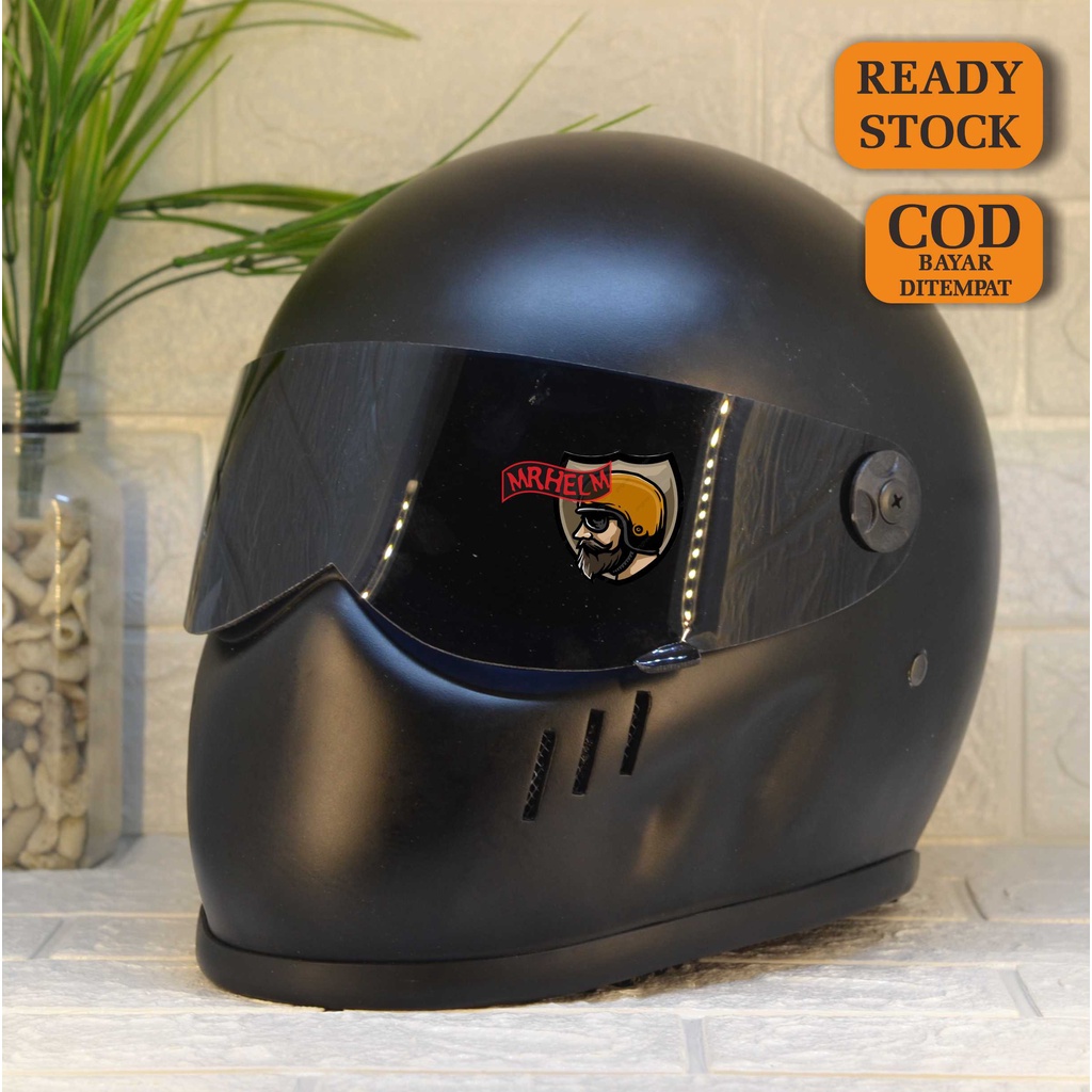 Jual HELM CUSTOM RETRO BANDIT XXR WITH VISOR ( MR HELM ) | Shopee Indonesia