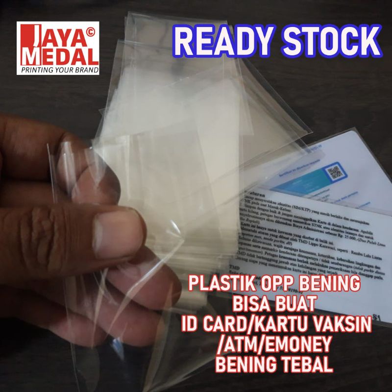Jual plastik ID Card OPP Bening ukuran KTP ATM cocok segala jenis kartu ...