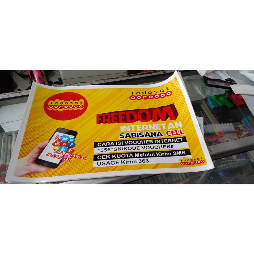 Jual Poster bawah etalase indosat Custom - BA Design | Shopee Indonesia
