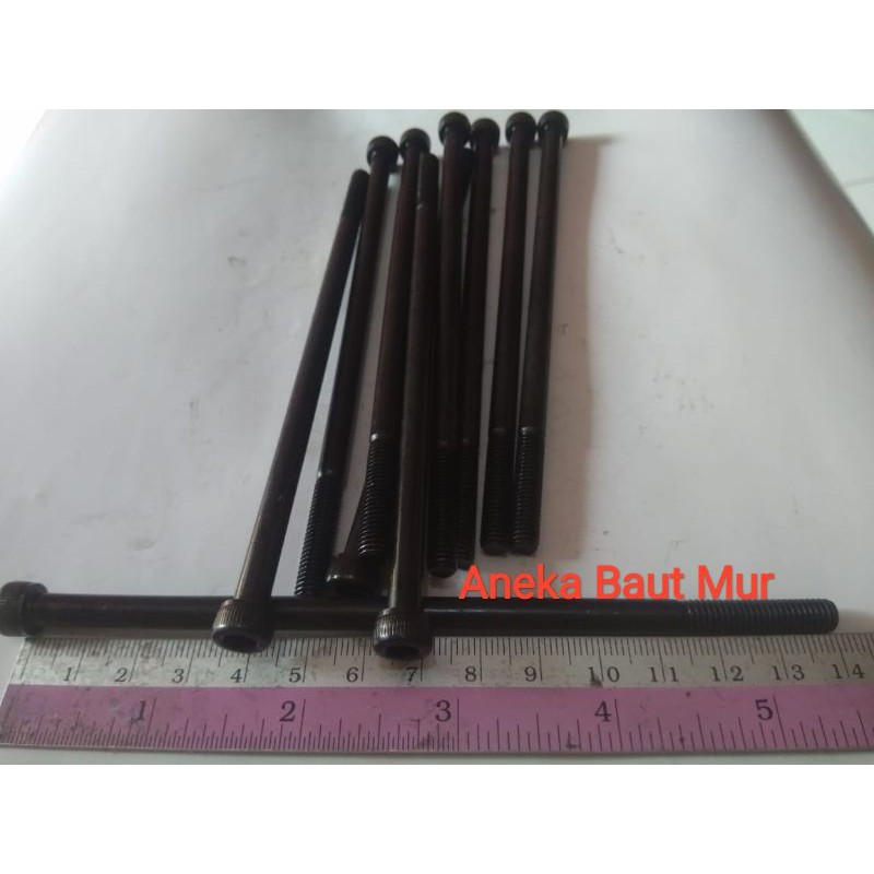 Jual Baut L Baja Hitam ukuran m6 x 140 atau baut drat 10 panjang 14cm | Shopee Indonesia