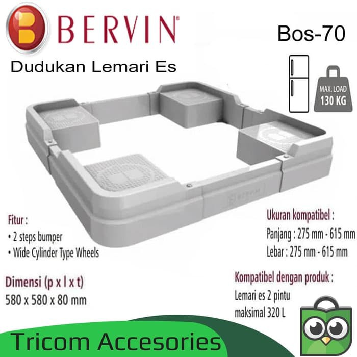 Jual New Bervin Dudukan Kulkas Bos-70 Tatakan Lemari Es 2 Pintu ...