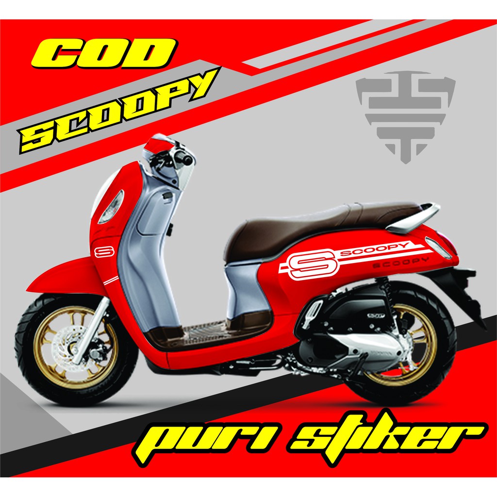 Jual stiker cutting SCOOPY Striping decal stiker cutting minimalis ...