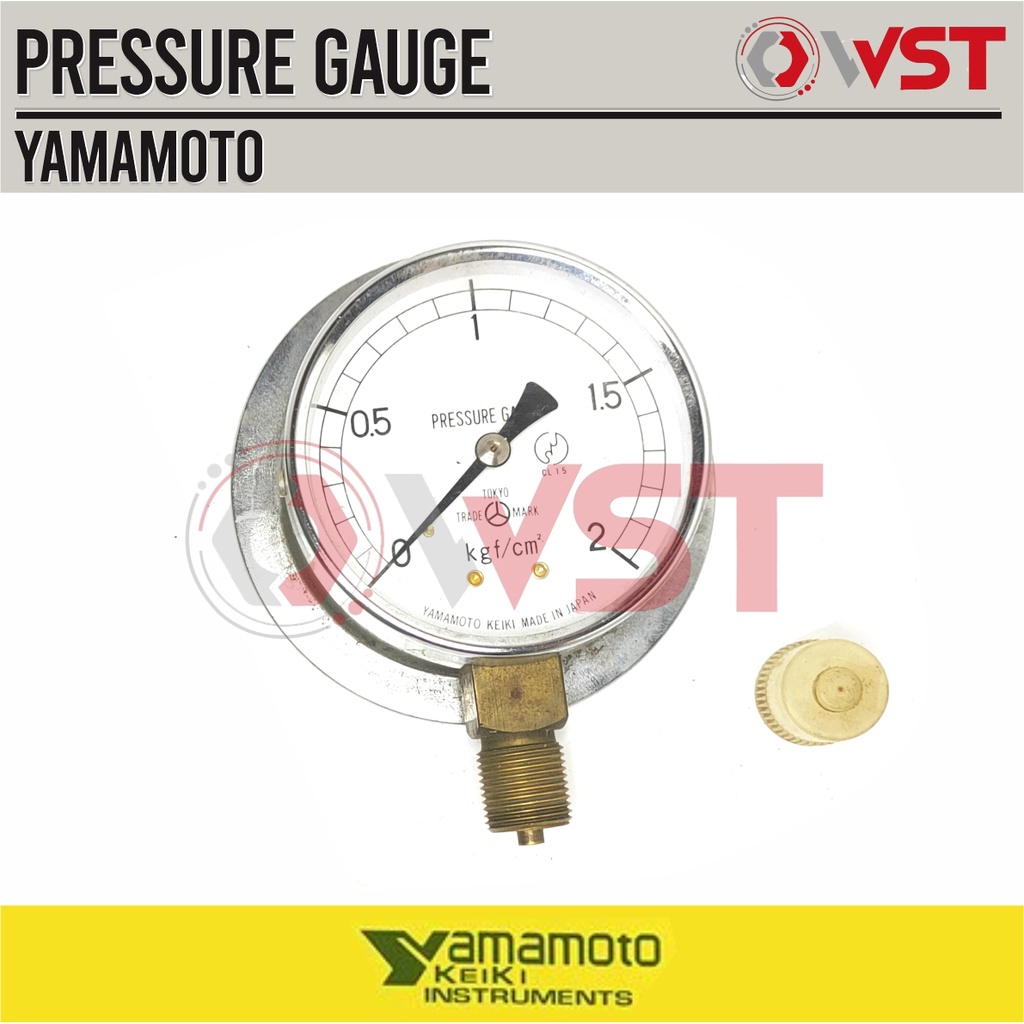 Jual Pressure Gauge 2 Bar Yamamoto made in JAPAN / tekanan kompresor | Shopee Indonesia