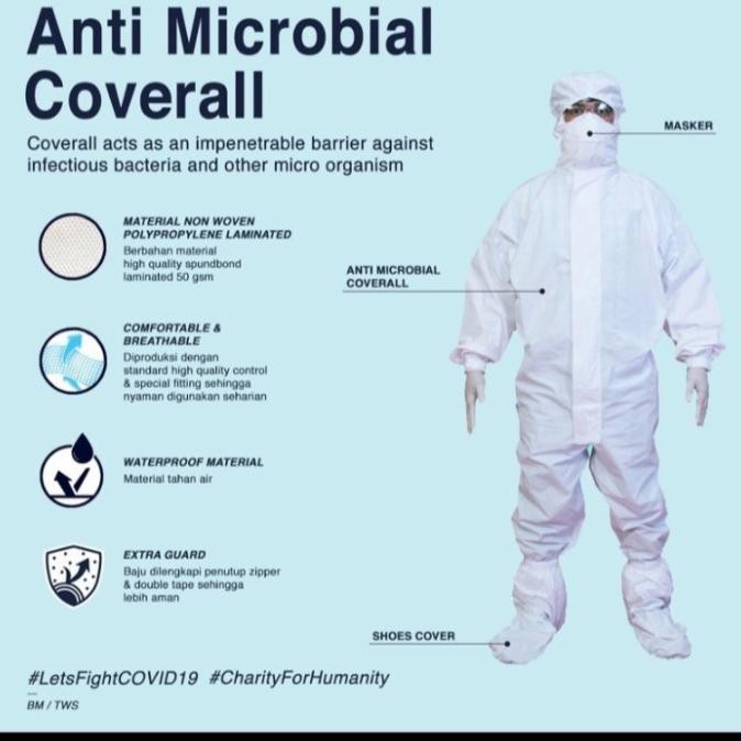 Jual *****] APD Hazmat Coverall Spunbond 75 Gsm Standard Kemenkes ...