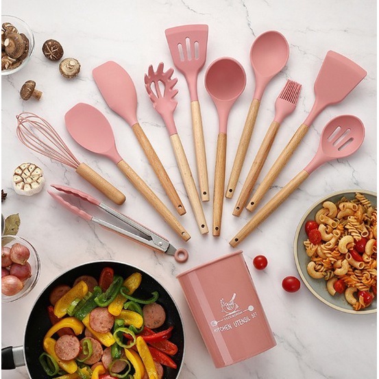 Jual Peralatan Alat Masak Spatula Sutil Silikon Set 11 / Sillicone ...