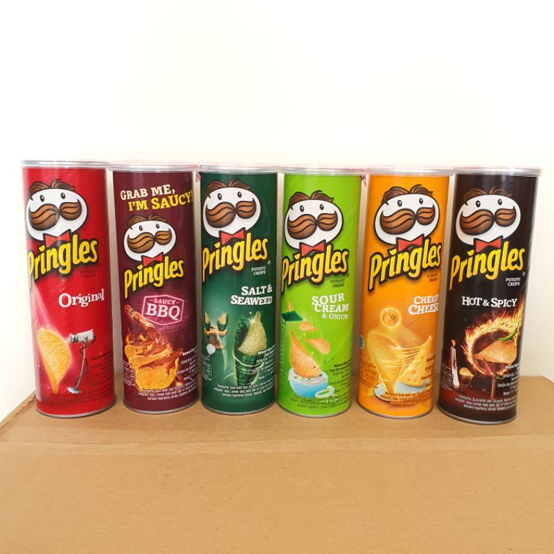 Jual Pringles Potato Chips 107 gr.[Original,Hot & Spicy,Cheesy Cheese ...
