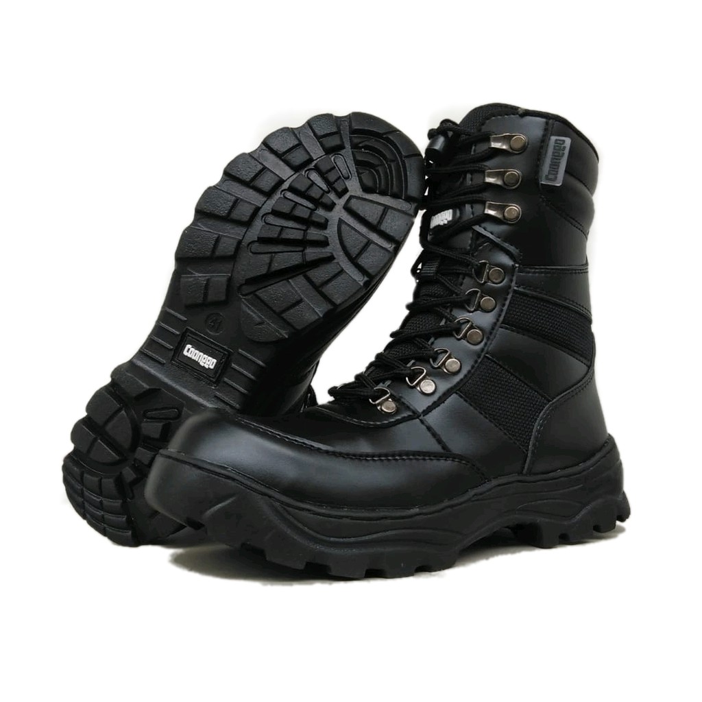 Jual caanggo sepatu PDL ujung besi boots militery tactical safety hitam ...