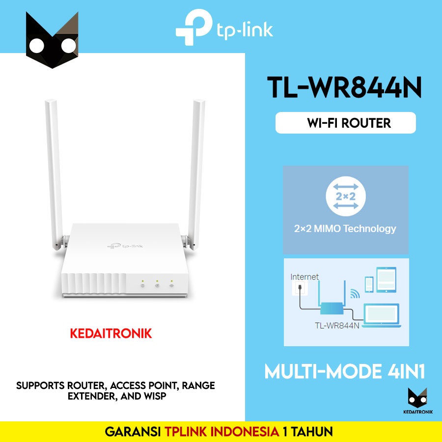 Jual TP-LINK TL-WR844N Router Tplink N300 WR844N WiFi MIMO Repeater AP ...