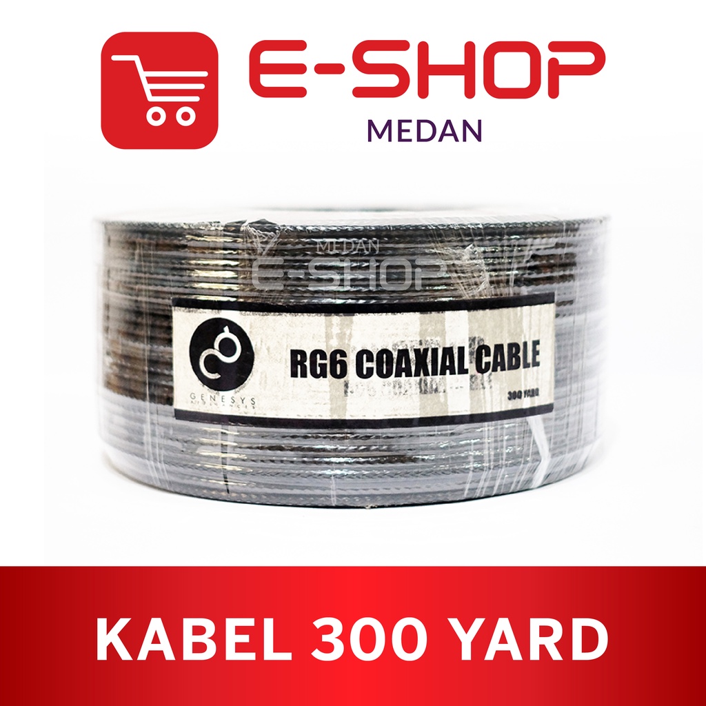 Jual Kabel Coaxial RG 6 RG6 300 Yard Genesys 75 OHM untuk antena / parabola | Shopee Indonesia