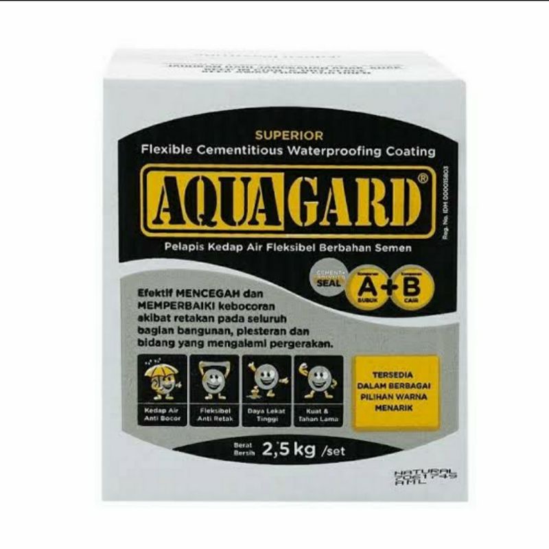 Jual aquagard waterproofing 2 komponen pelapis anti bocor 2,5kg | Shopee Indonesia