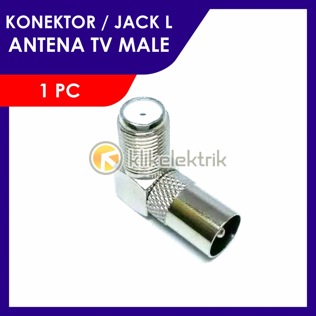 Jual JACK ANTENA TV MODEL DRAT L MALE FEMALE DRAT TV SOCKET PLUG ...