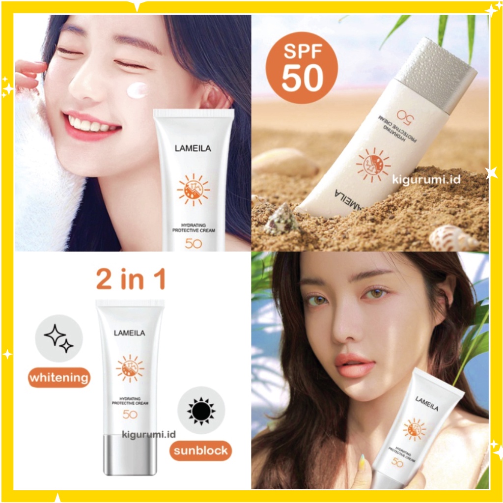 Jual LAMEILA Sun Block SPF 50 Sun Screen Wajah White Sunblock Tahan 12 ...