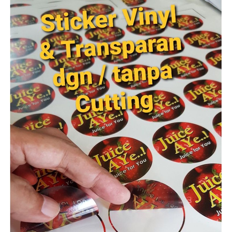 Jual Cetak sticker label / stiker Vinil / Vinyl / transparan A3+ dan ...
