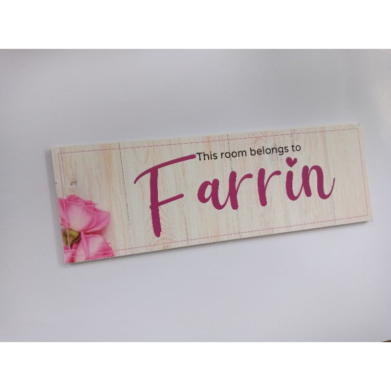 Jual Custom Wall Sign Wall Decor Kamar Sign Board Papan Nama 30x10cm ...