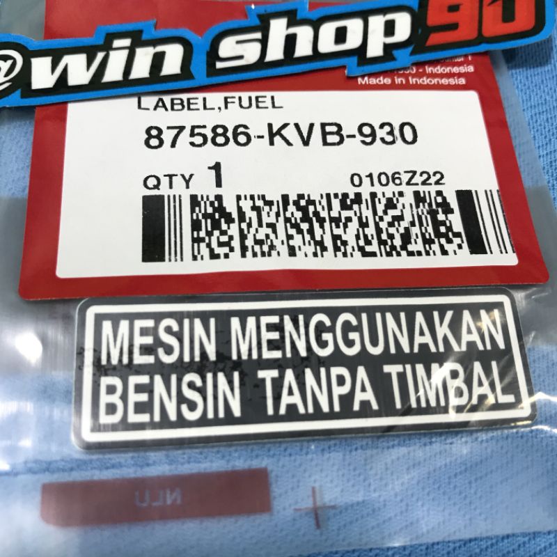 Jual Label Fuel Sticker Stiker Informasi Mesin Menggunakan Bensin Tanpa ...
