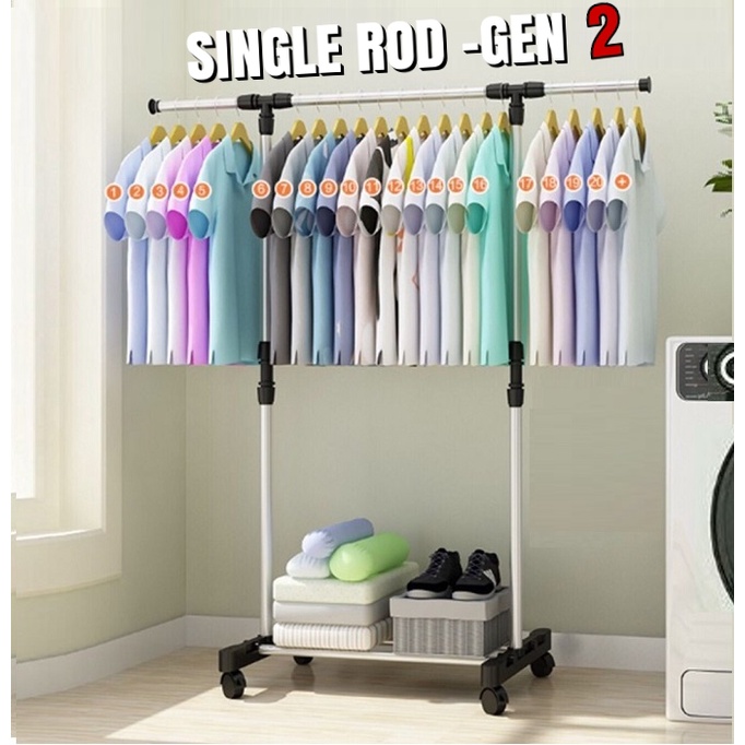 Jual Single Rod Hanger Rak Gantungan baju gawang baju | Shopee Indonesia