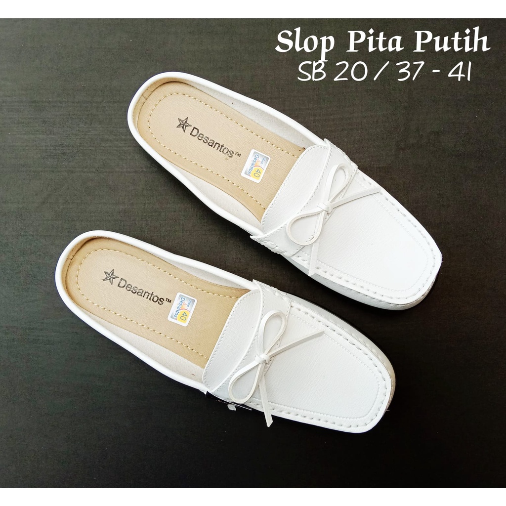 Jual SEPATU SLOP KERJA FLAT PANTOFEL CEWEK DESANTOS ORIGINAL VARIAN TAN ...