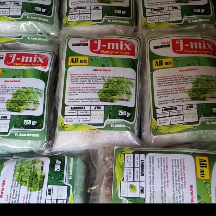 Jual NUTRISI HIDROPONIK PUPUK AB MIX PUPUK SAYUR DAUN J-MIX 250 GR (500 ML) | Shopee Indonesia