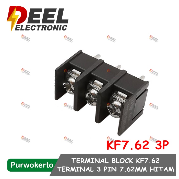 Jual TERMINAL BLOCK KF7.62 3PIN HITAM PCB CONNECTOR BLOCK 3P 7.62MM ...