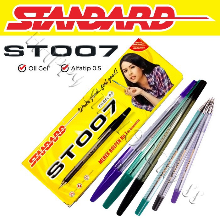 Jual Standard ballpoint 0,5mm ST 007 campur | Shopee Indonesia