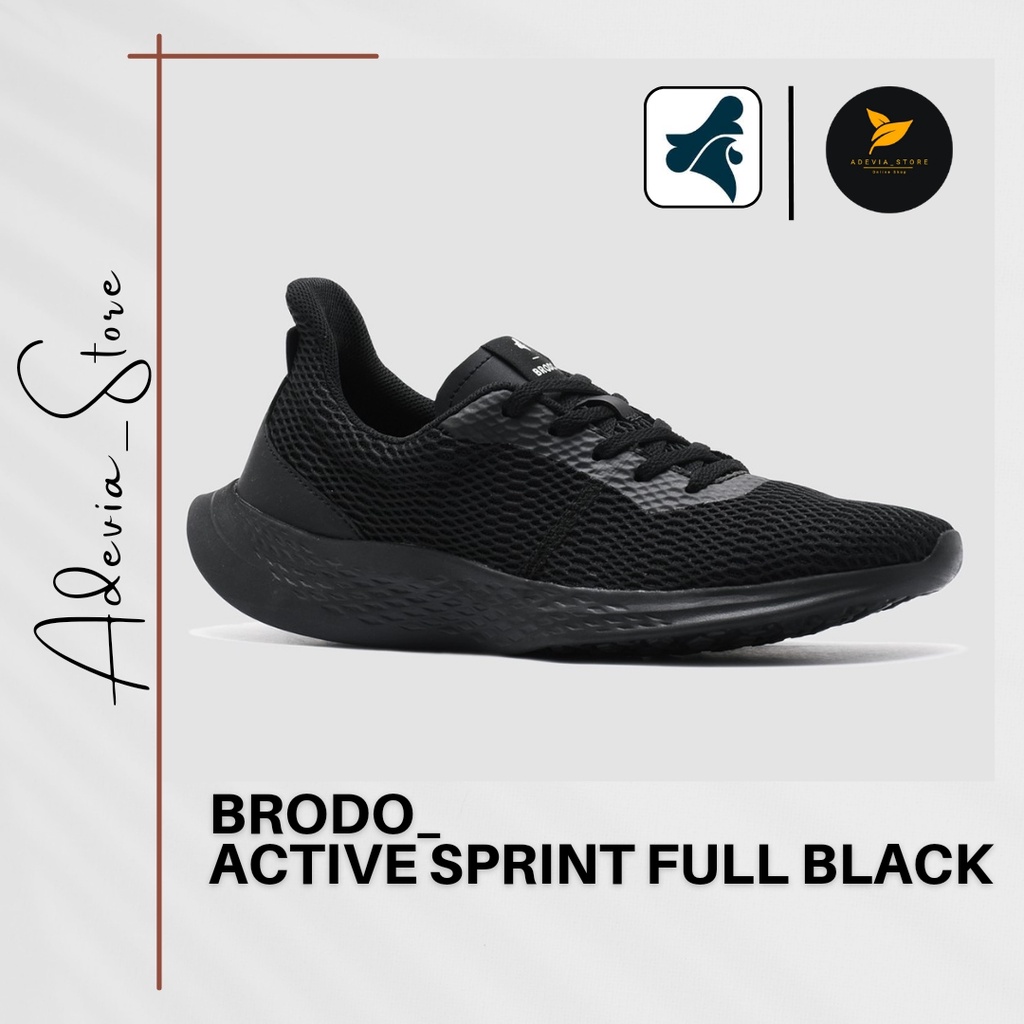 Jual Sepatu Running / Olahraga Brodo_Active Sprint Warna Full Black ...