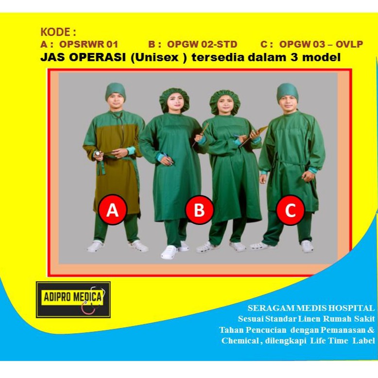 Jual Jas Operasi rumah sakit baju operasi baju bedah Jas bedah medis ...