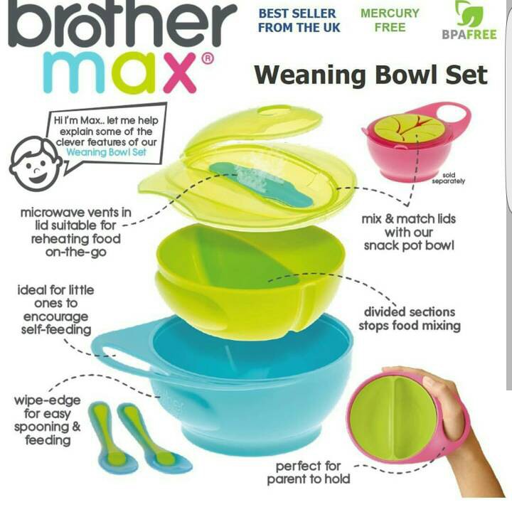 Jual Brother Max weaning Bowl Set - Perlengkapan makan lengkap dari ...