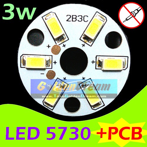 Jual 3w LED 5730 Putih + PCB Aluminium Heatsink Lampu SMD Terang Siap Pakai | Shopee Indonesia