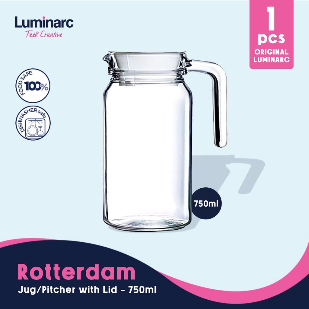 Jual Luminarc Teko/Jug/Pitcher Rotterdam with Lid 750ml - 1pc | Shopee ...