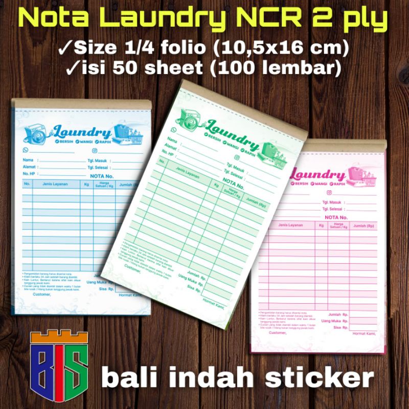Jual NOTA LAUNDRY 1/4 FOLIO NCR 2 PLY | Shopee Indonesia