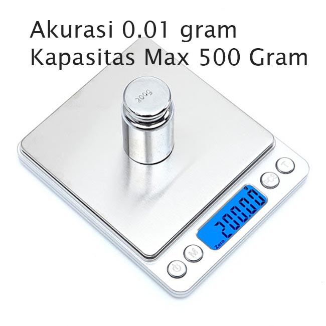 Jual Timbangan Digital Akurasi 0.01 gram Max 500 gram 0,01 0.01g Emas Bumbu Obat 500g 0.01gram ...