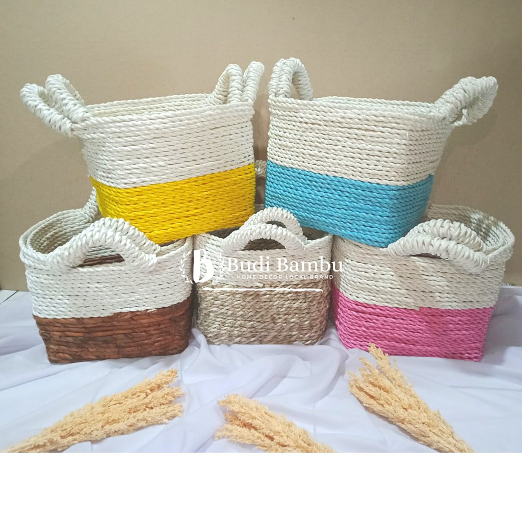 Jual Keranjang Anyaman Seagrass / Basket Anyaman Model Kotak Dengan ...