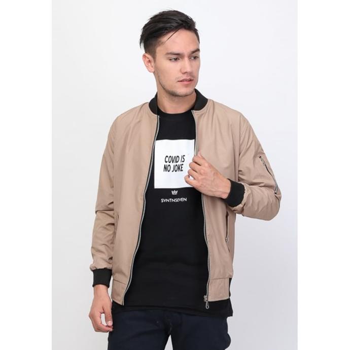 Jual 17SEVEN JAKET BOMBER 0012 BASIC CREAM | Shopee Indonesia