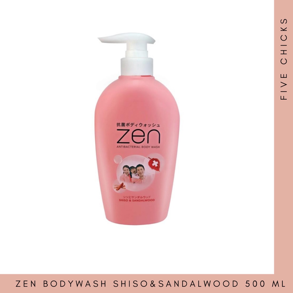 Jual ZEN Anti bacterial Body Wash Shiso & Sandalwood Botol 500 ml Pink ...