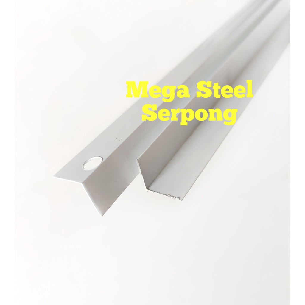 Jual List Siku Alumunium Putih White uk 1.4 cm x 1.4 cm, Pjg 119.5 cm ...