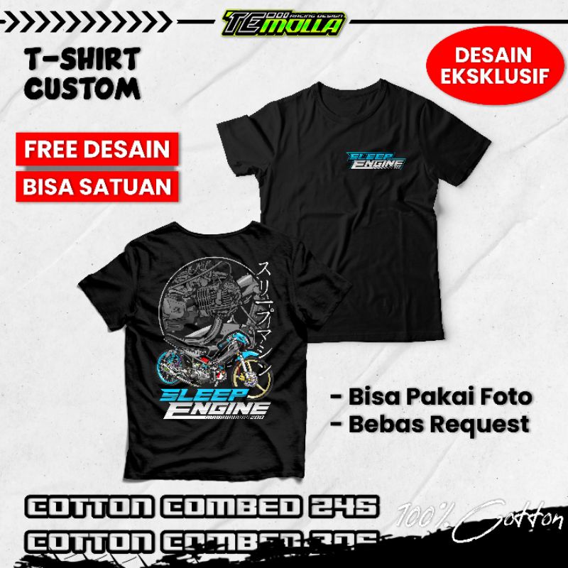 Jual CUSTOM Kaos Satuan Desain Racing Sablon DTF Banyak Warna | Shopee ...