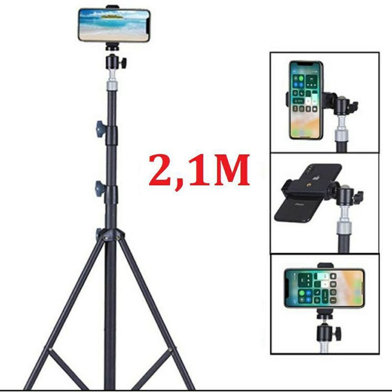 Jual Tripod Hp Stand 2.1 Meter Stand Holder Phone Holder Free Holder ...