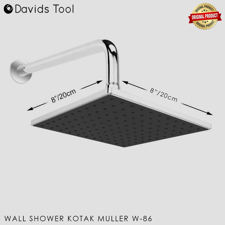 Jual Wall Shower Mandi Tanam Tembok Dinding Head Sower Kotak 8 Inch ...