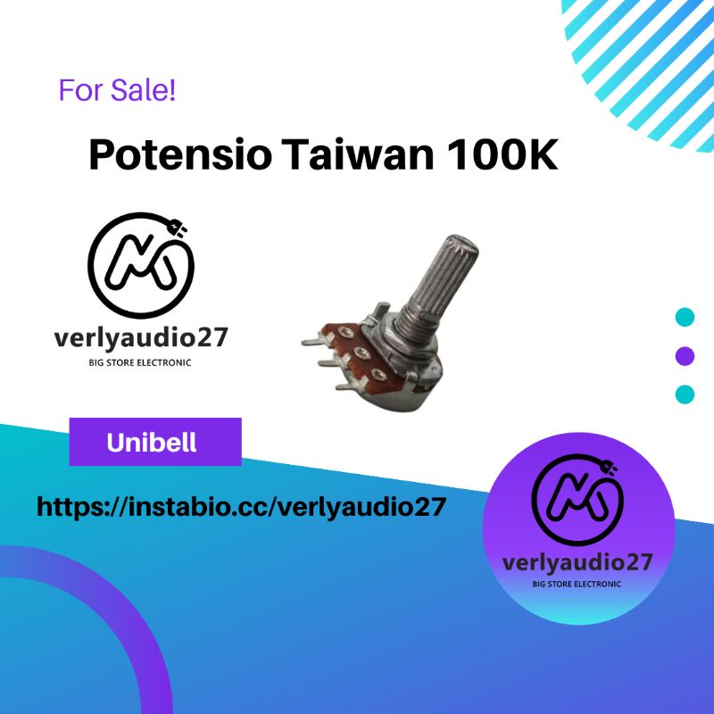 Jual Potensio mono 100k Taiwan pot potmeter 100K Taiwan Potensiometer 3 ...