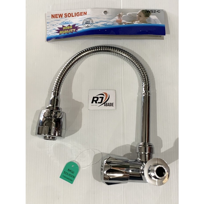 Jual Kran Keran Angsa Fleksibel Flexible Tembok Besi Chrome Soligen WS2 ...