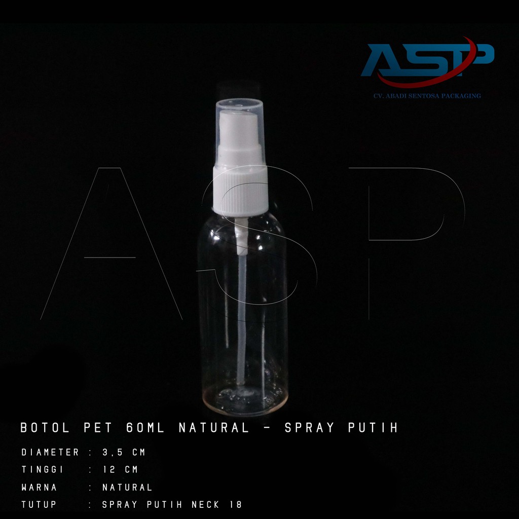Jual BOTOL PET 60ML NATURAL - SPRAY PUTIH | Shopee Indonesia