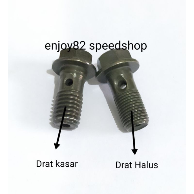 Jual Baut Banjo selang Kaliper / Master Rem Bahan Standar Besi Drat Halus & kasar | Shopee Indonesia