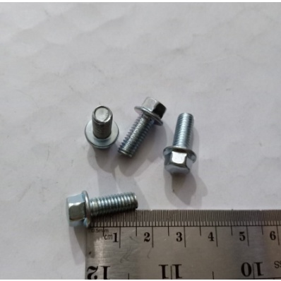 Jual BAUT TOPI / FLANGE BOLT PUTIH M6 X 15MM (KUNCI 8) | Shopee Indonesia